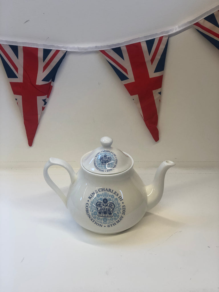 King Charles III Coronation tea pot for four people made in fine bone ...